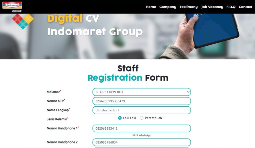 Cara Melamar Kerja di Indomaret Secara Online Terbaru